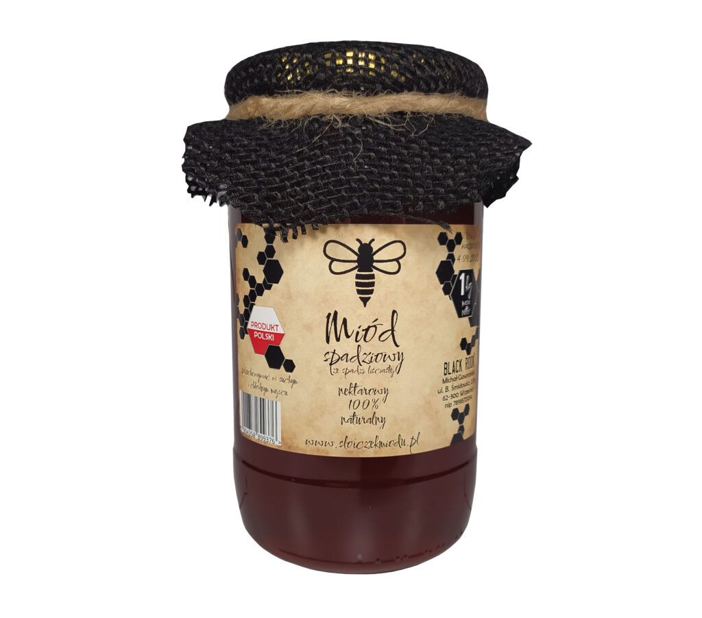 Miód Spadziowy ze spadzi liściastej retro 1 kg - sloiczekmiodu.pl